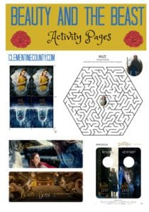 Beauty and the Beast Activity Sheets | Clementine County