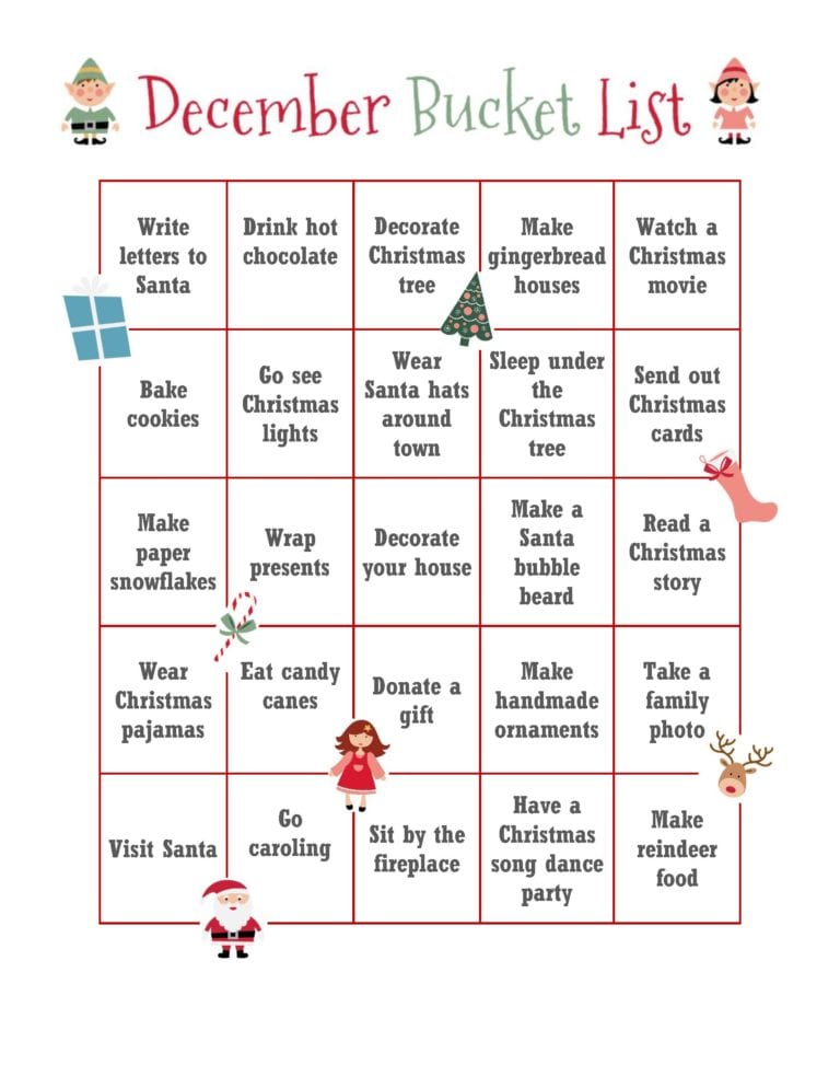 Free December Bucket List Printable | Clementine County