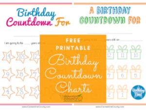Free Birthday Countdown Printable | Clementine County