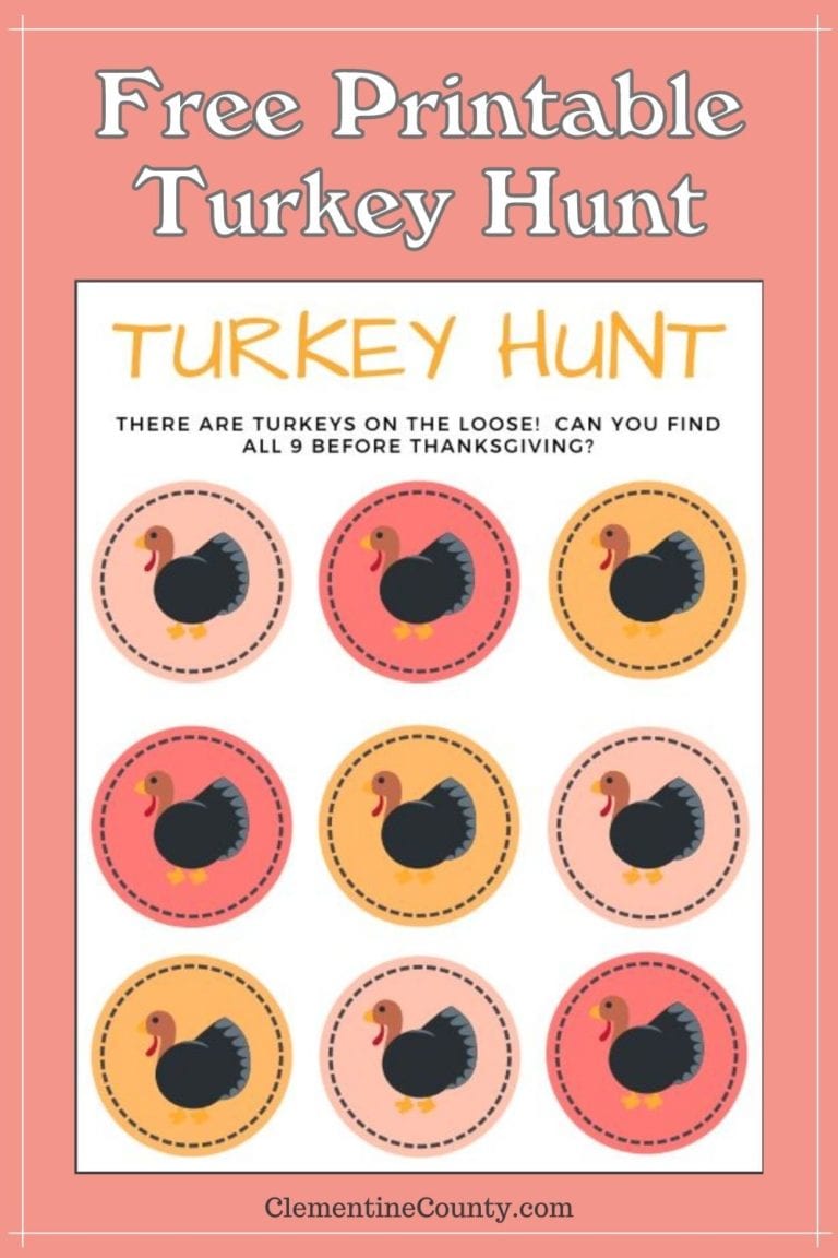 Free Thanksgiving Turkey Hunt Printable | Clementine County